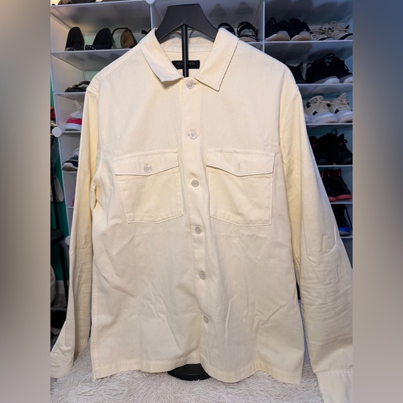 All Saints | Shirts | All Saints Tan Work Shirt Long Sleeve Button Up ...